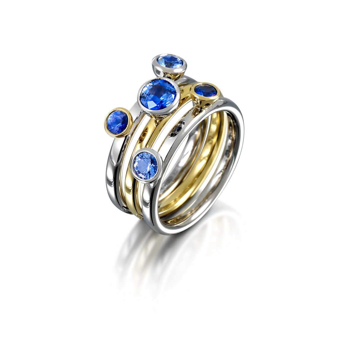 Blue Sapphire Stack Ring - Kathryn King | Designer Jewellery