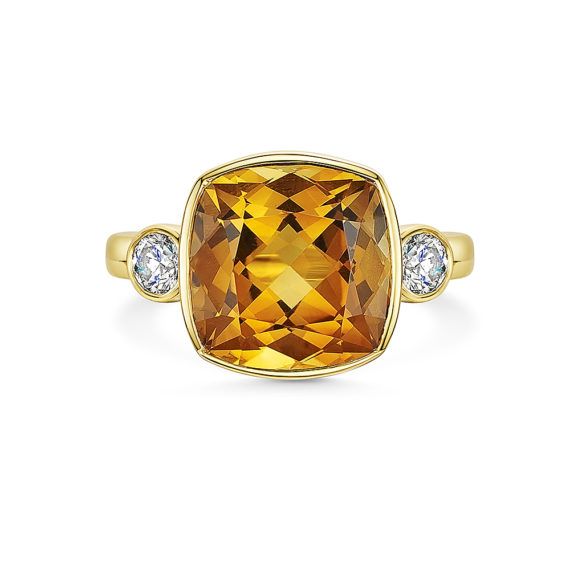 Citrine and Diamond Ring - Kathryn King | Designer Jewellery